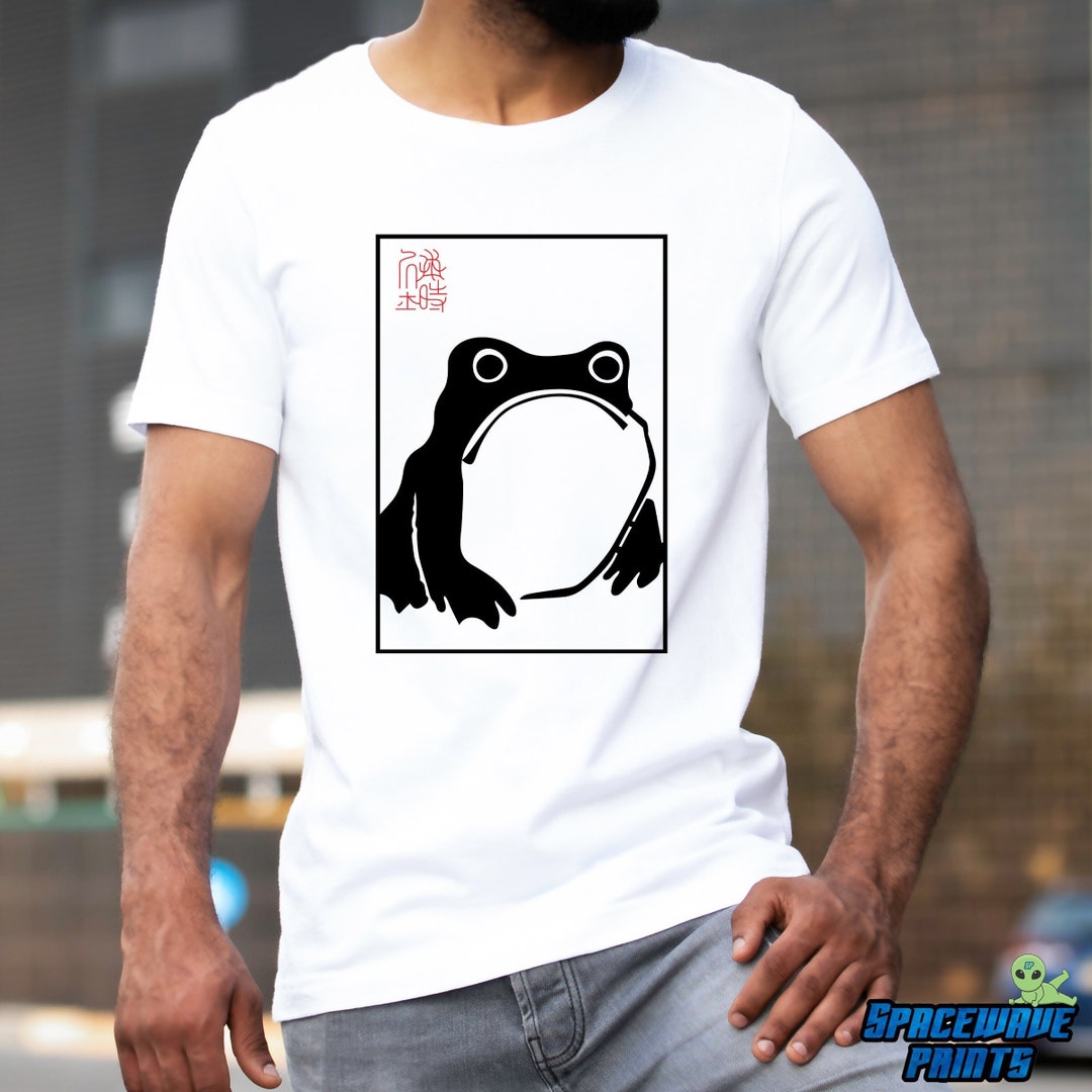 Unimpressed Frog Meme T-shirt, Japanese Toad Frown, Depressed Frog ...