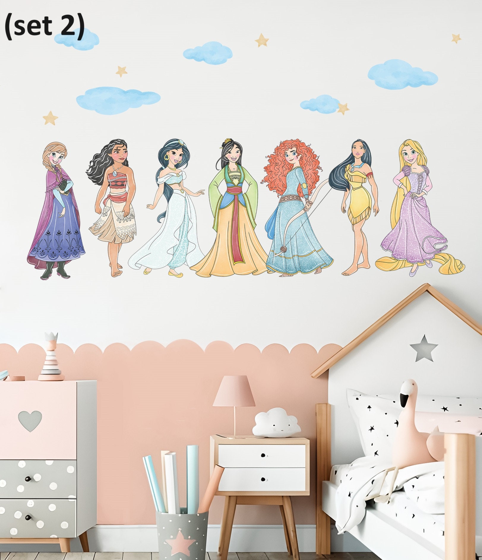 Disney Princess Wall Sticker for Girls Princess Wall Decal Nursery ...