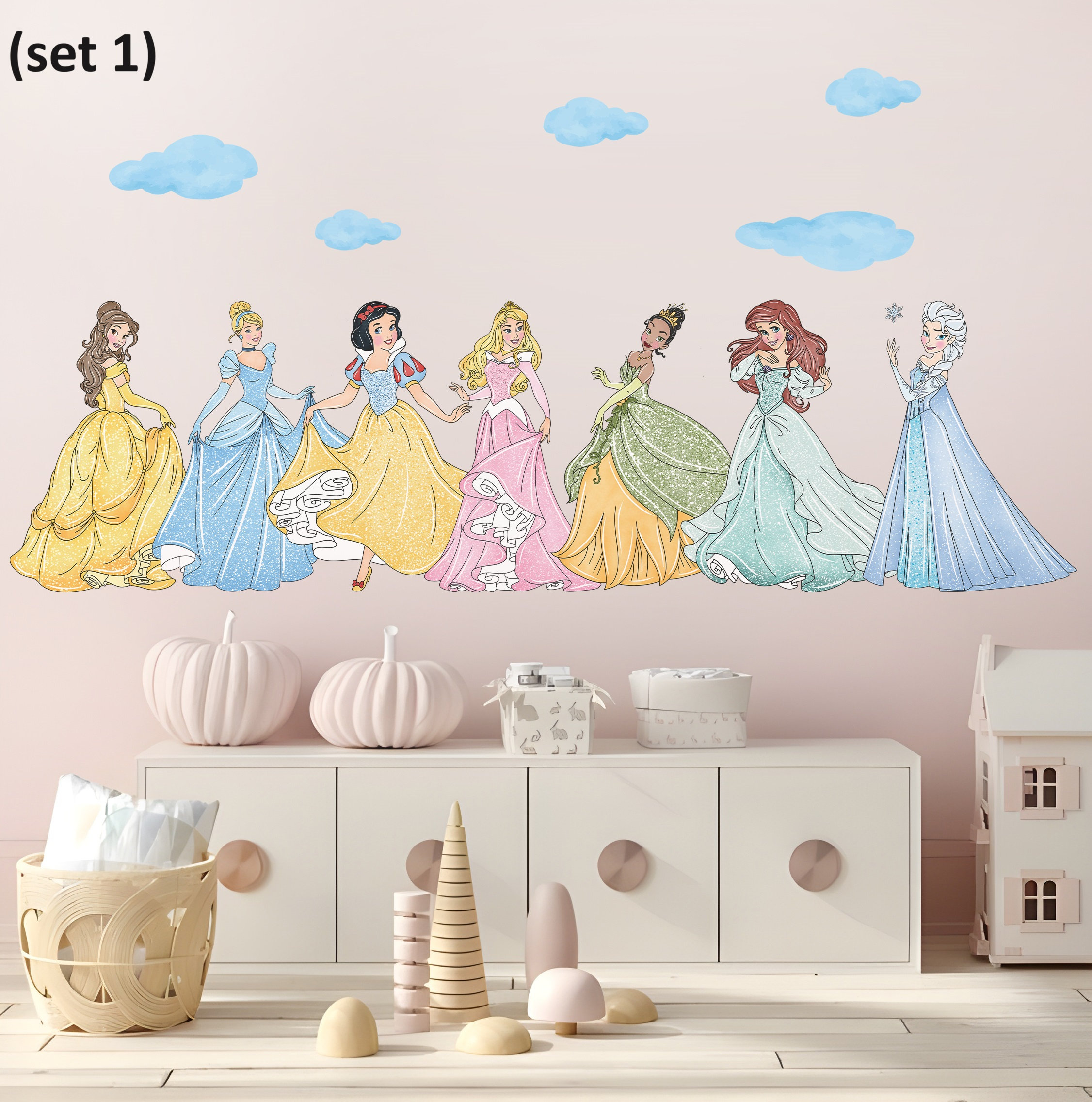 Disney Princess Wall Sticker for Girls Princess Wall Decal Nursery ...