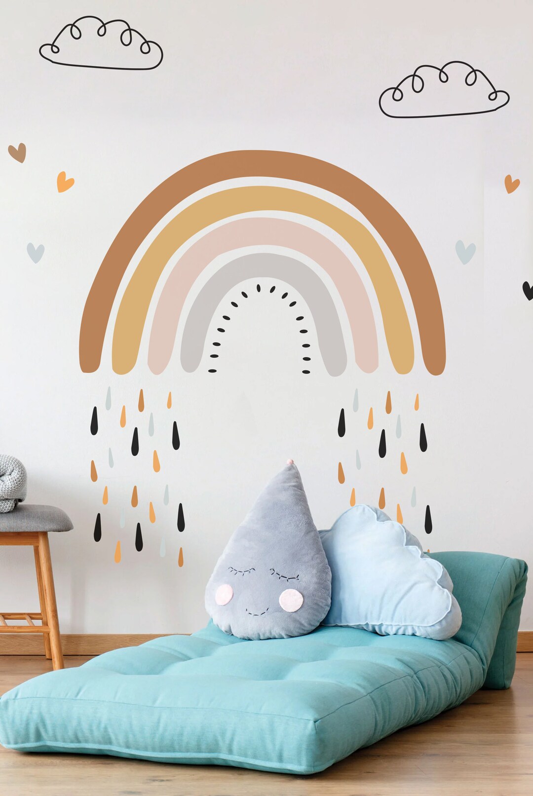 Removable Rainbow Decal Neutral Boho Rainbow After Rain Wall Sticker ...