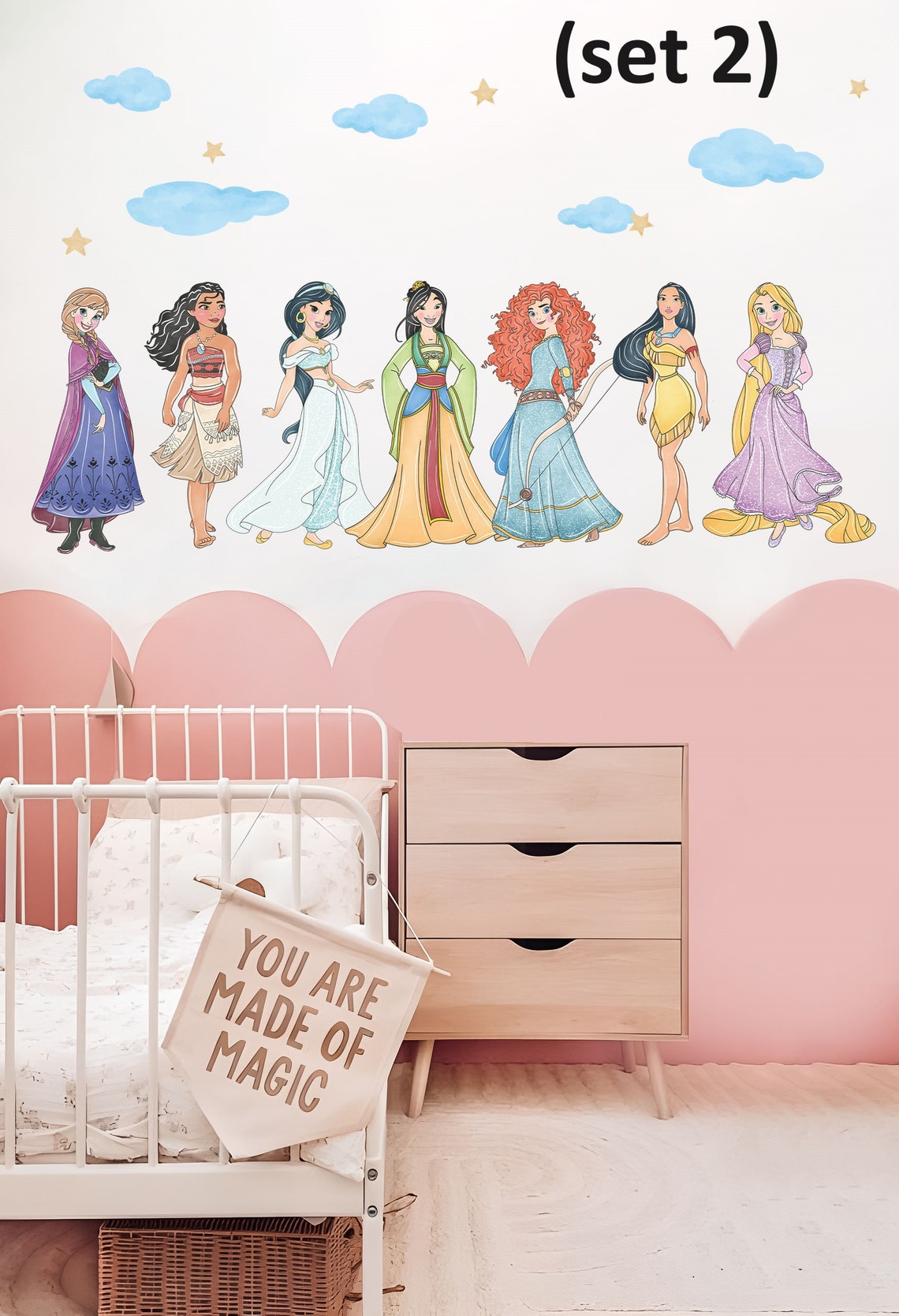 Disney Princess Wall Sticker for Girls Princess Wall Decal Nursery ...