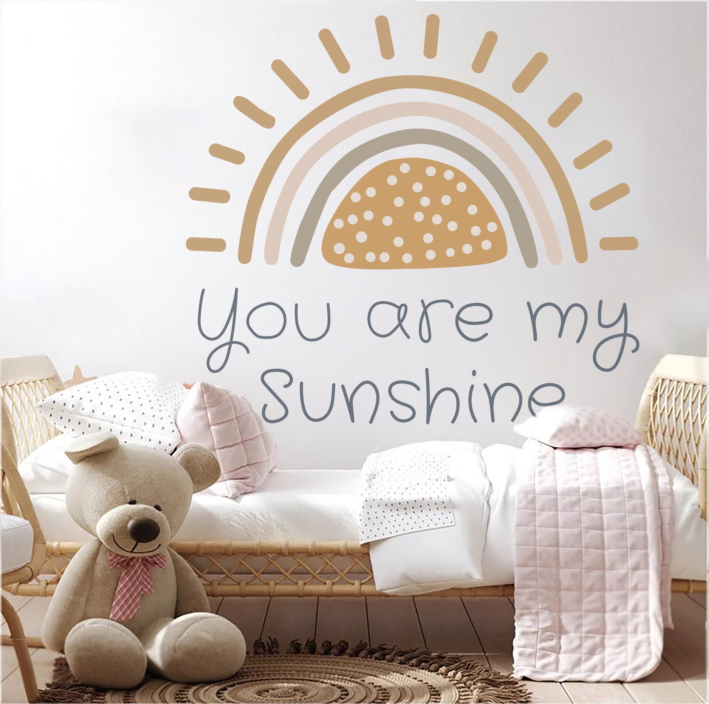 Peel and Stick Sunshine Wall Decal Neutral Boho Sunny Day Wall Sticker ...