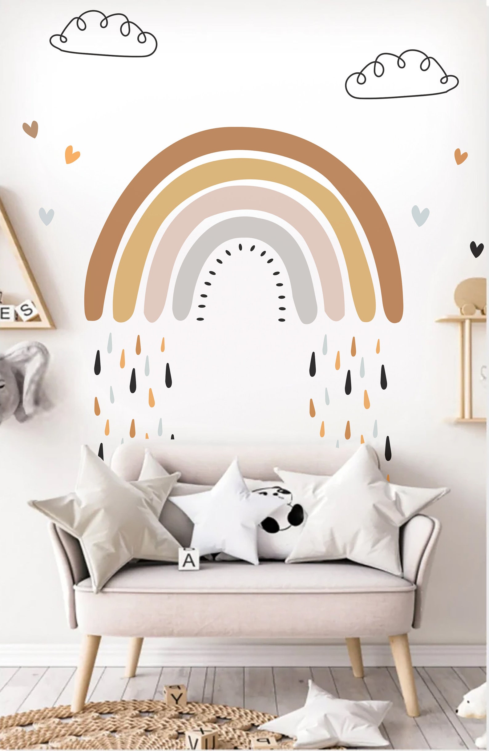 Removable Rainbow Decal Neutral Boho Rainbow After Rain Wall Sticker ...
