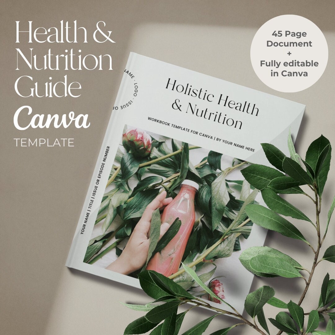 Wellness & Nutrition Workbook Template | Editable Canva Template | Lead ...