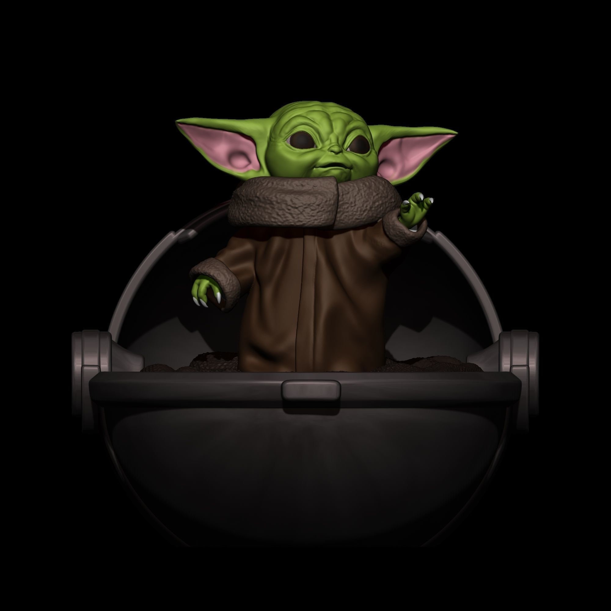 3D Baby Yoda STL Pack 3D Baby Yoda Printer Files Baby Yoda Bust 3D ...