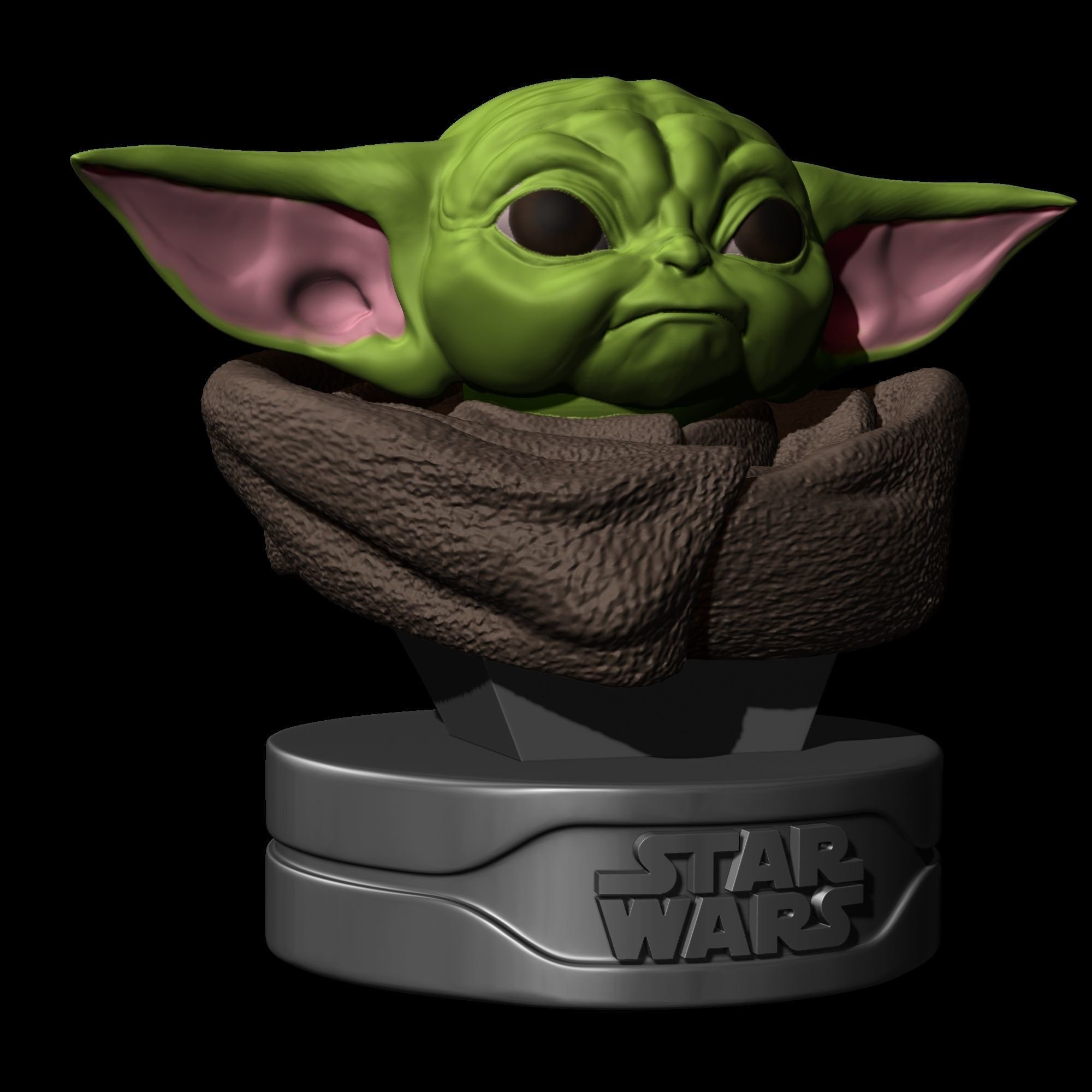 3D Baby Yoda STL Pack 3D Baby Yoda Printer Files Baby Yoda Bust 3D ...