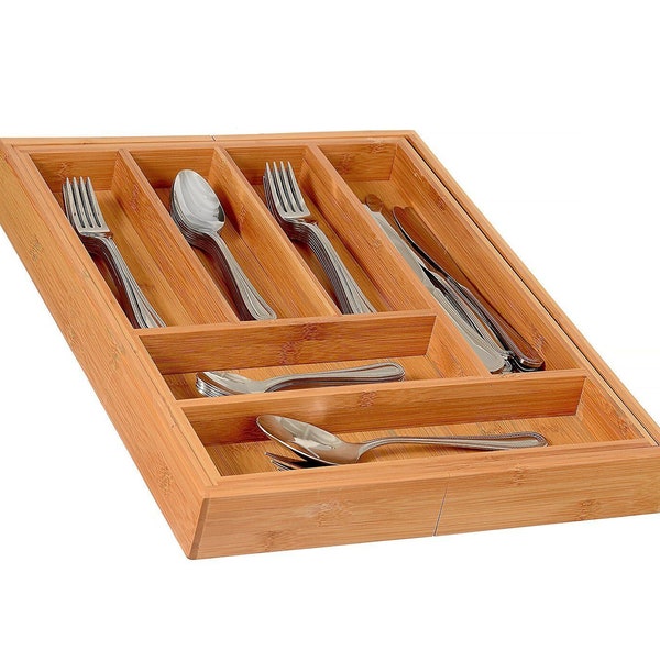 Bamboo Cutlery Tray - Etsy