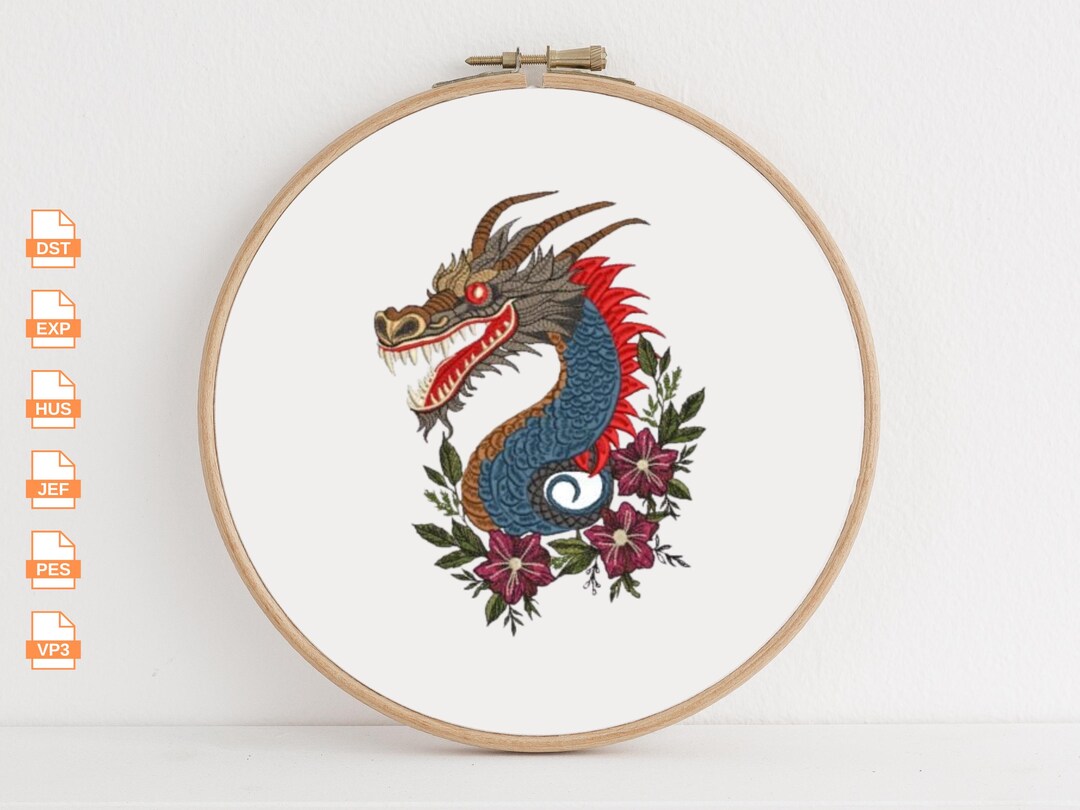 Chinese Dragon Embroidery Pattern, PDF Instant Download, Cross-stitch ...