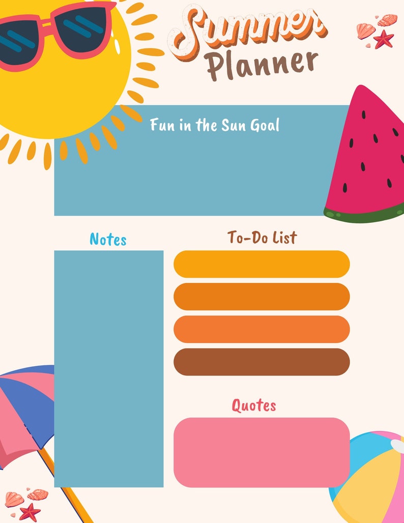 Summer Fun Planner - Etsy