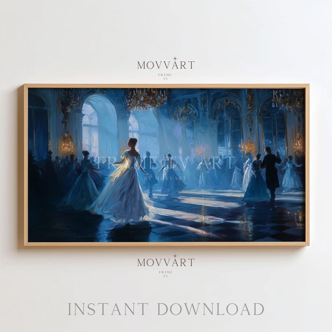 Victorian Ballroom Dance Frame TV Art, Elegant Gala Night Painting ...