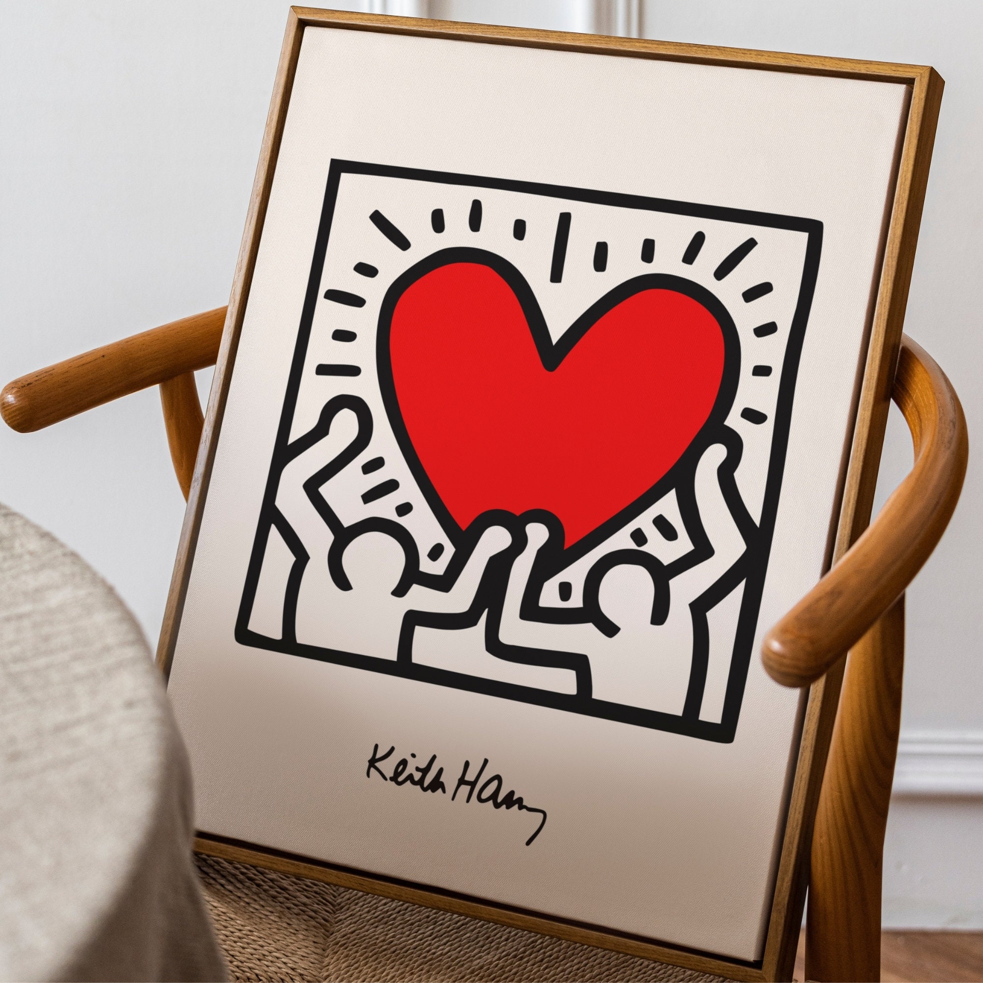 Keith Haring Print Poster, Keith Haring Heart, Dijital Keith Haring ...
