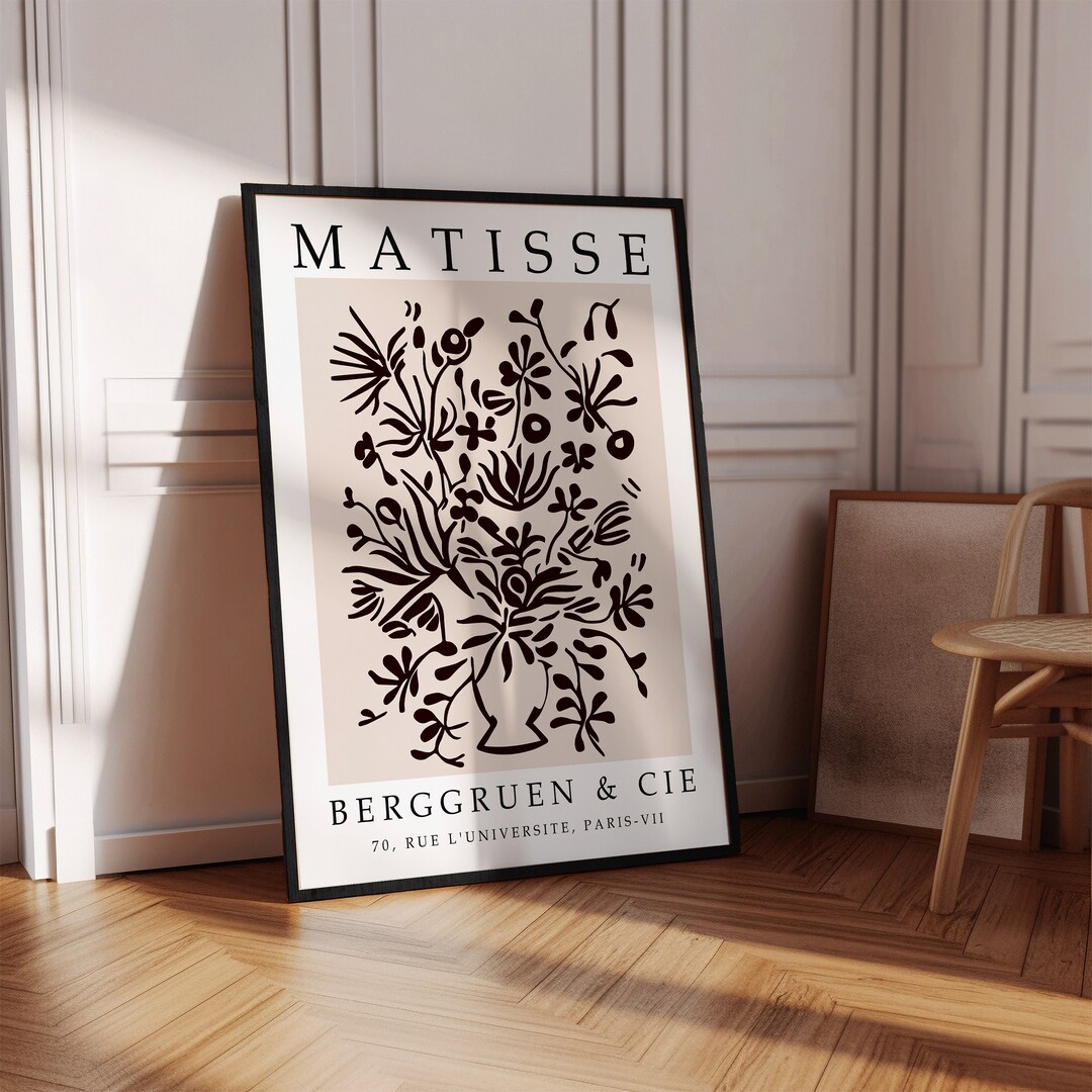 Black Matisse Print, Matisse Printable Wall Art Matisse Flower Poster ...