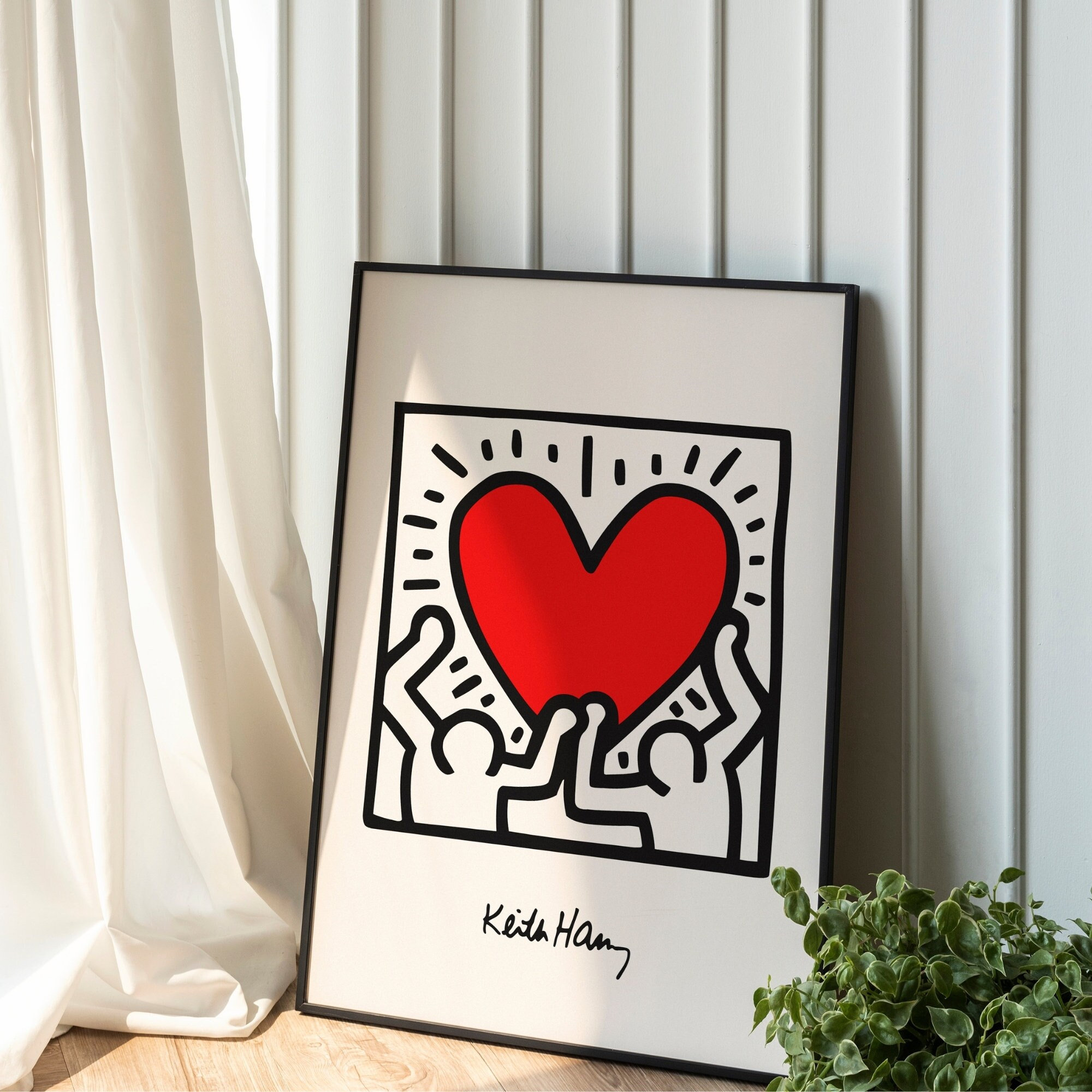 Keith Haring Print Poster, Keith Haring Heart, Dijital Keith Haring ...