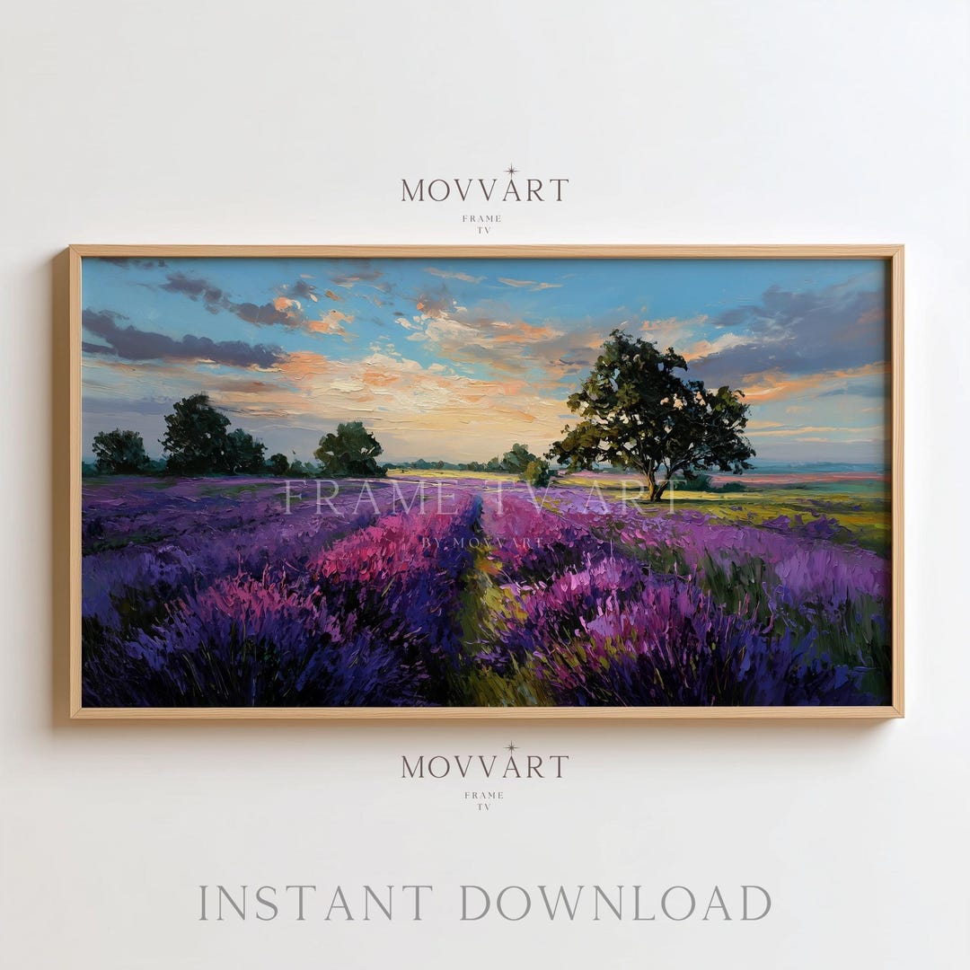 Lavender Field Sunset Frame TV Art: Provence Landscape (digital ...