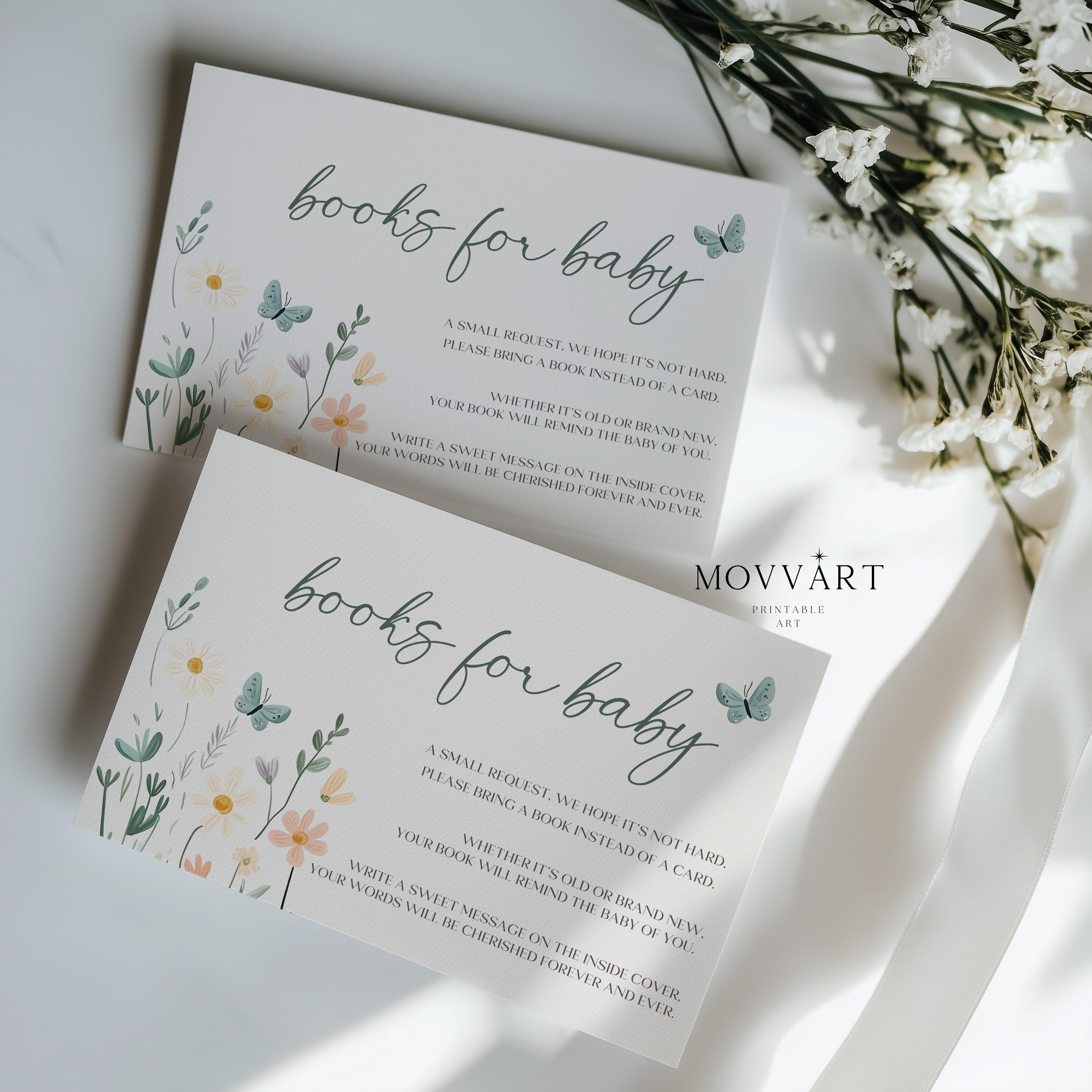 Baby in Bloom Baby Shower Books Card, Books for Baby Card, Floral Baby ...