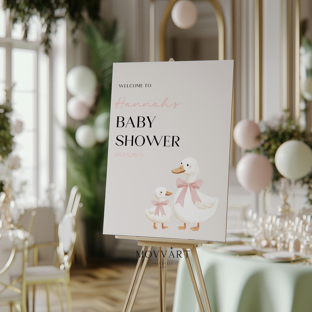 Silly Goose Baby Shower Welcome Sign, Girl Baby Shower Sign, Spring ...