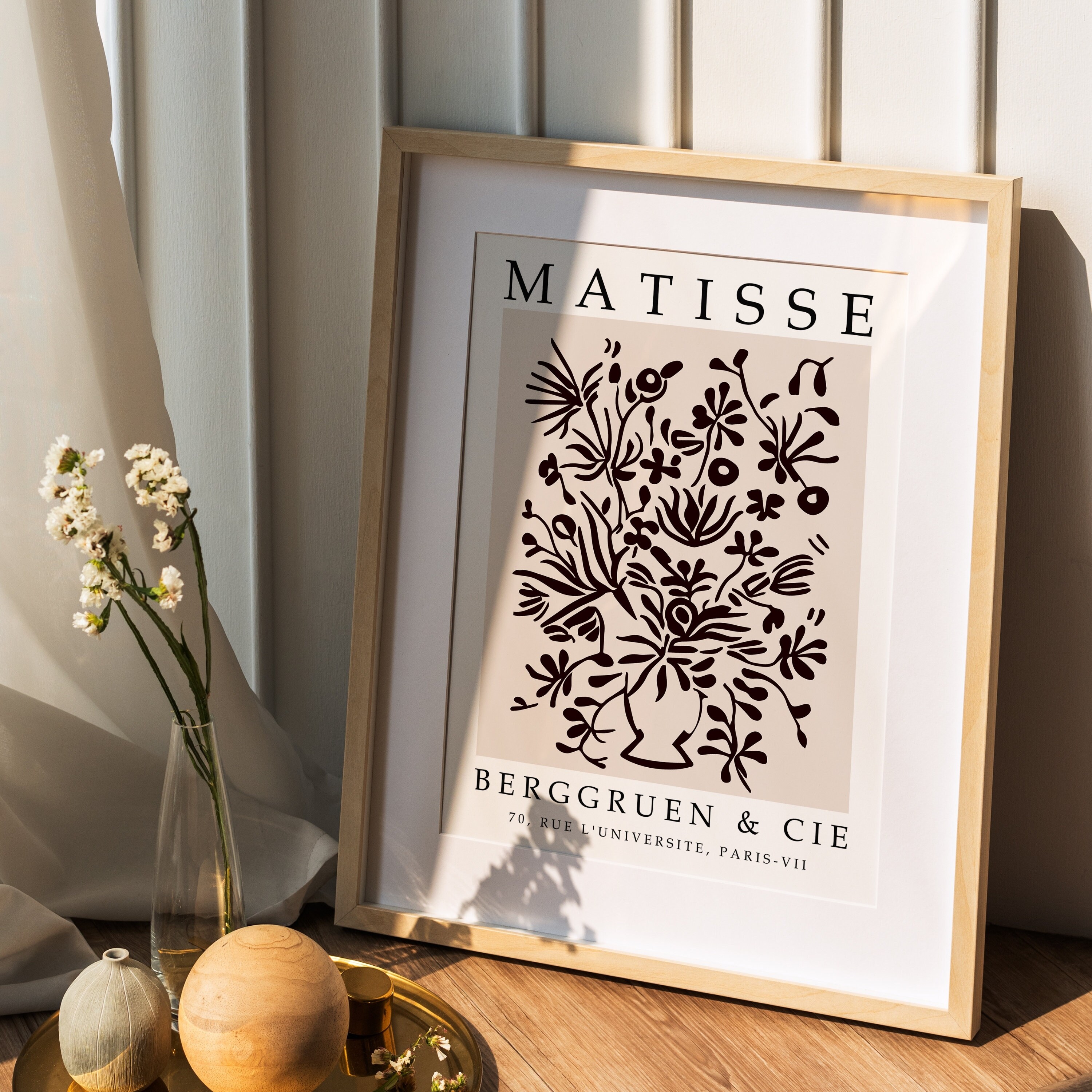 Black Matisse Print, Matisse Printable Wall Art Matisse Flower Poster ...