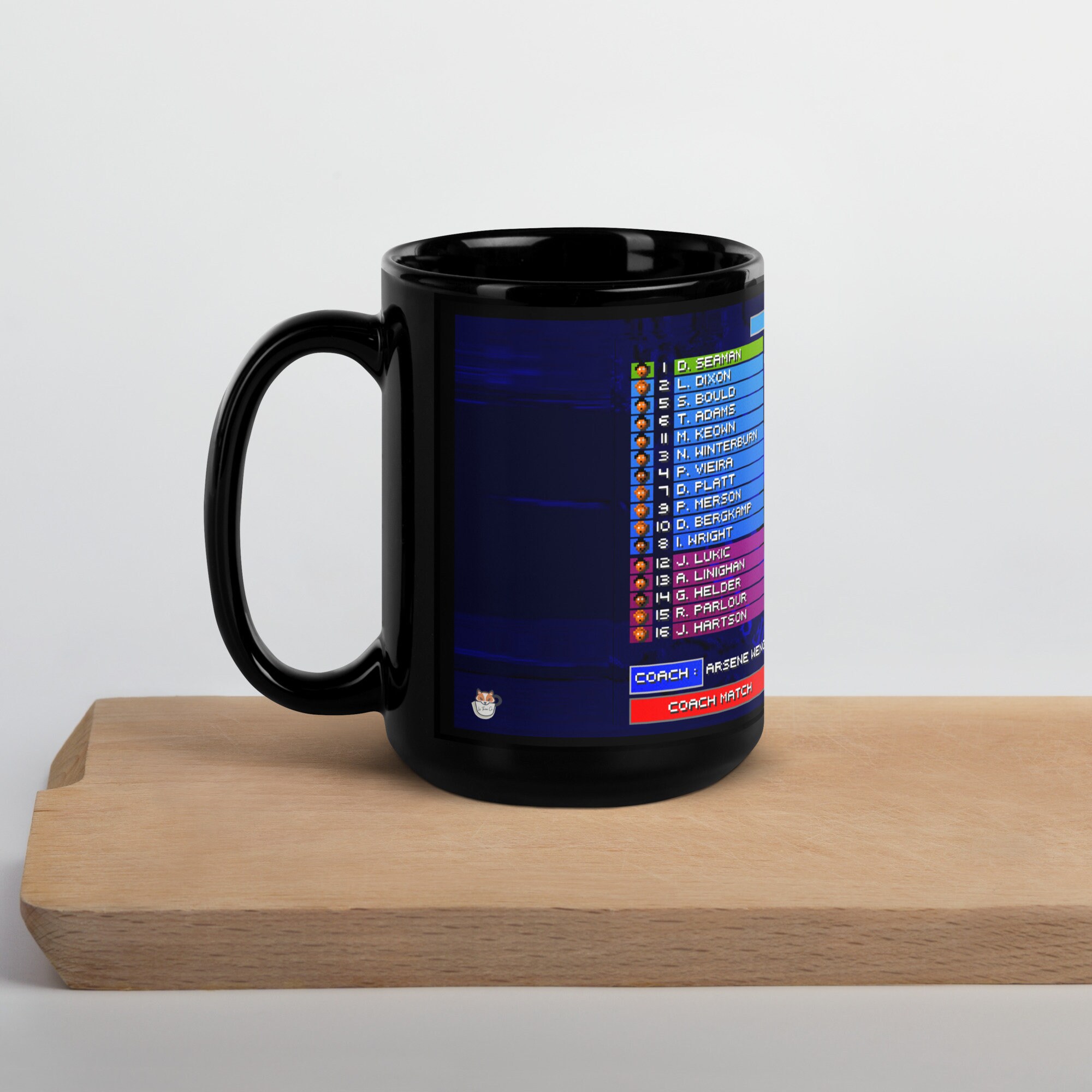 Arsenal 96/97 Sensible Soccer Black Glossy Mug, Football, Premier ...