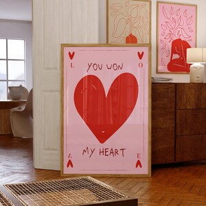 Hand-drawn Valentines Day Love Wall Art Set Romantic Love Decor Poster ...
