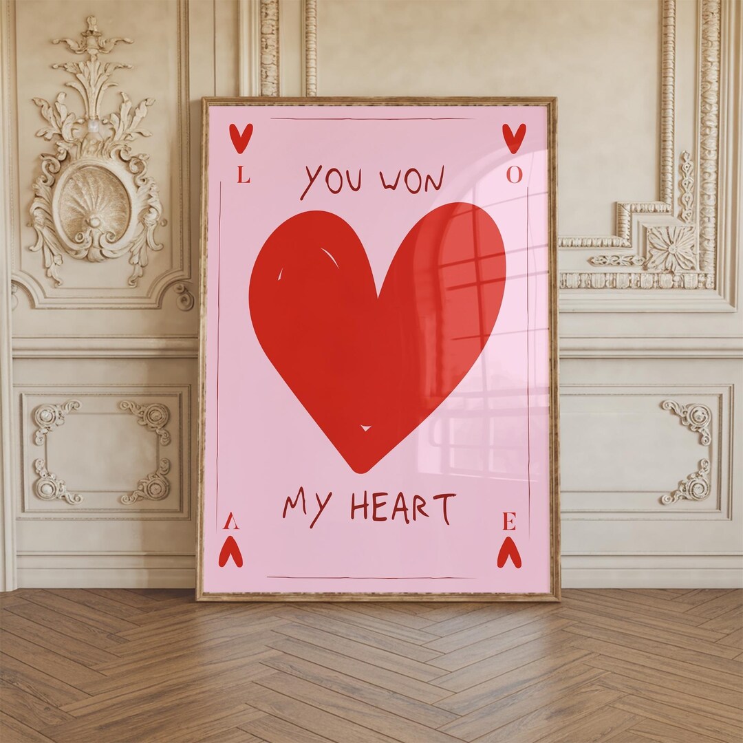 Hand-drawn Valentines Day Love Wall Art Set Romantic Love Decor Poster ...