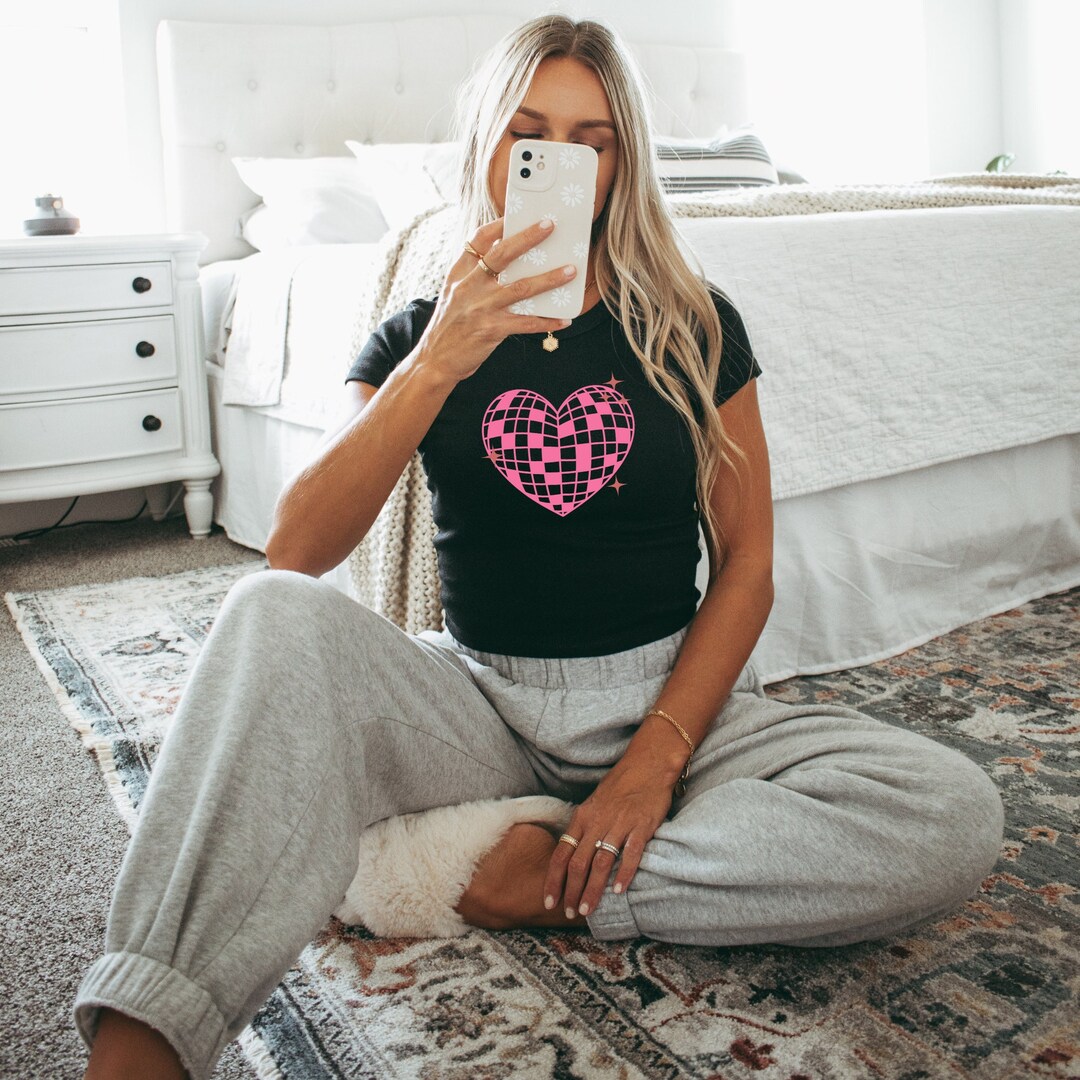 Y2K 90s Disco Ball Baby Tee, Mirror Ball T-shirt, Y2K Clothing, Retro ...