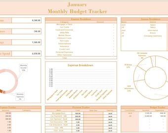 Excel Expense Tracker Digital Expense Template Budget Download ...