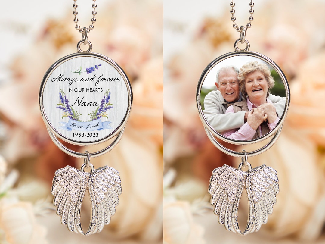 Custom Photo Angel Wings Memorial Hanging Charm,rear View Mirror Charm ...