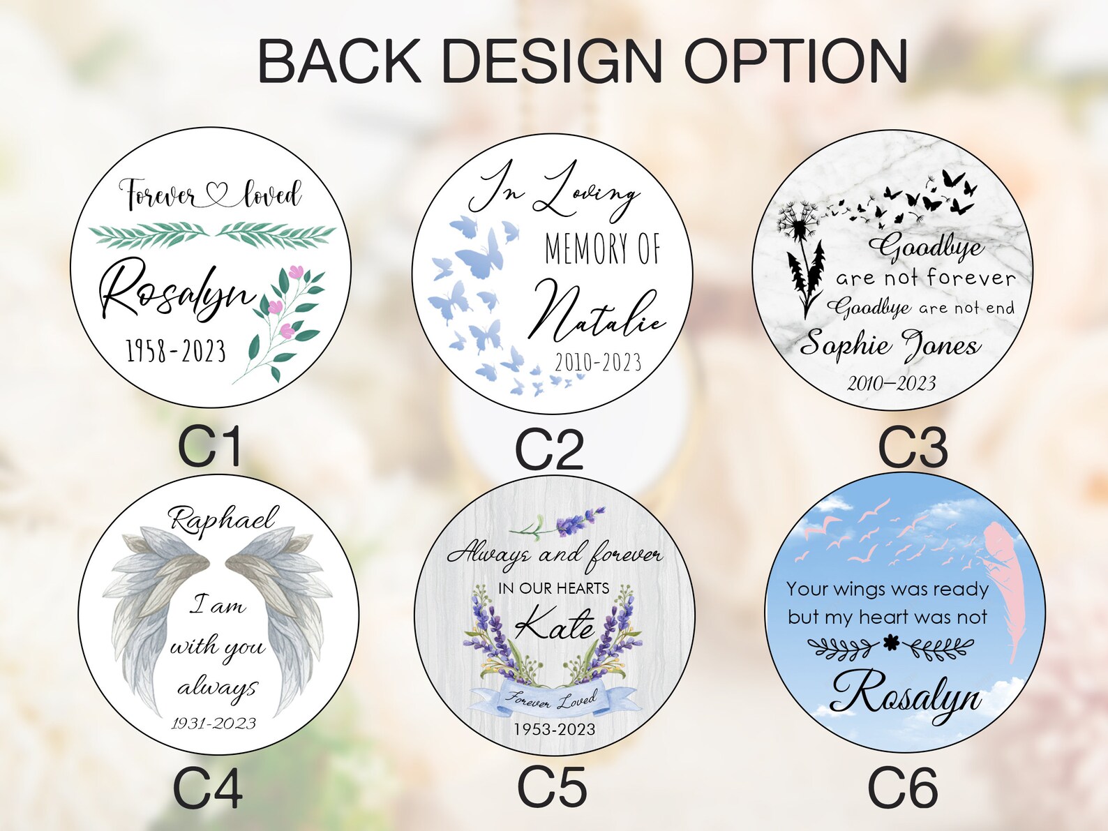 Custom Photo Angel Wings Memorial Hanging Charm,rear View Mirror Charm ...