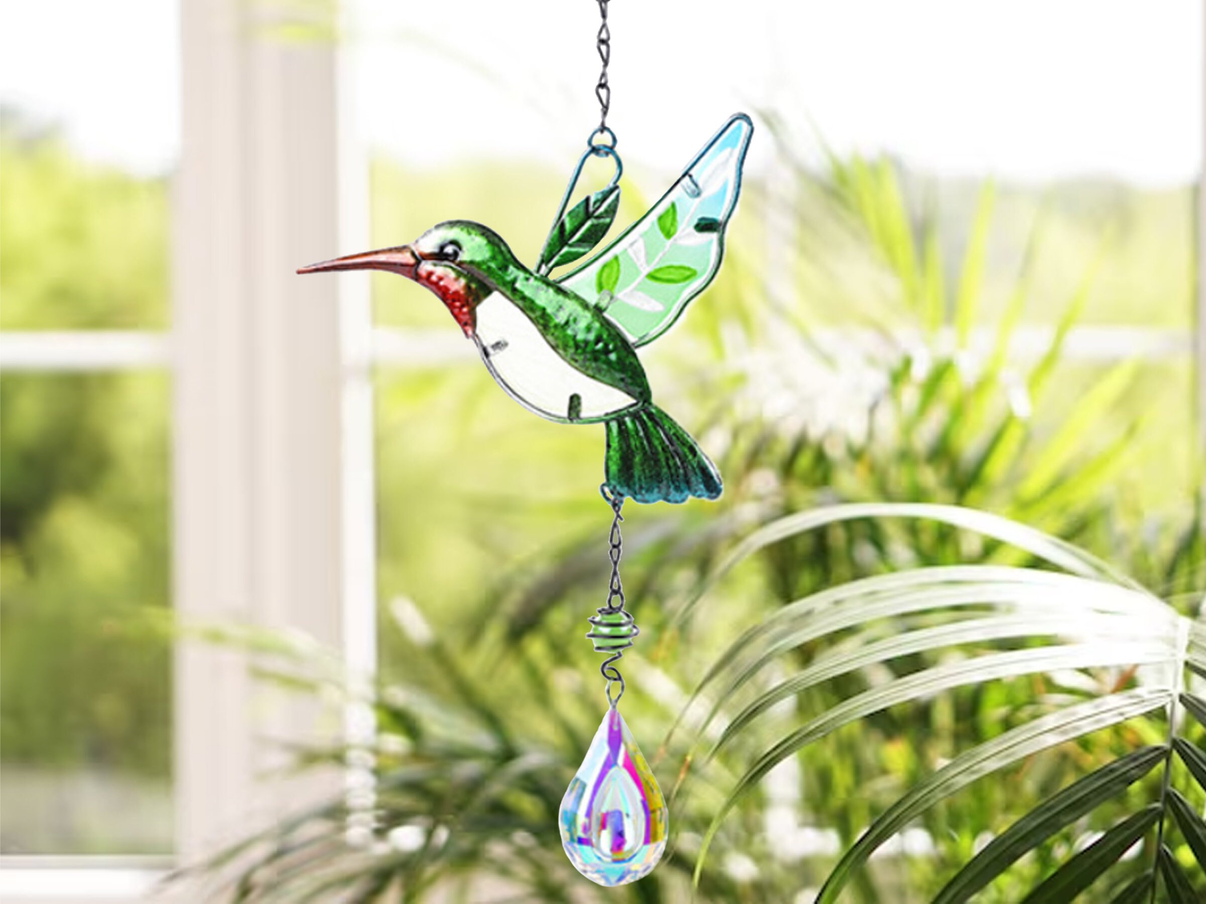Hummingbird Crystal Suncatcherhandmade Window Prism Hanging - Etsy