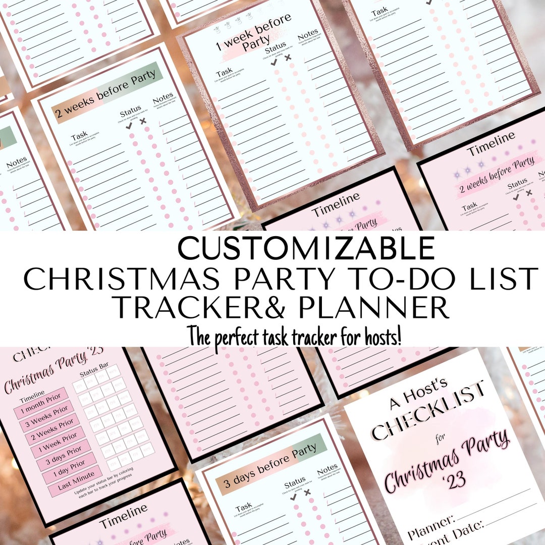 Christmas Party Planner Checklist Canva Template, Holiday Month To-do ...