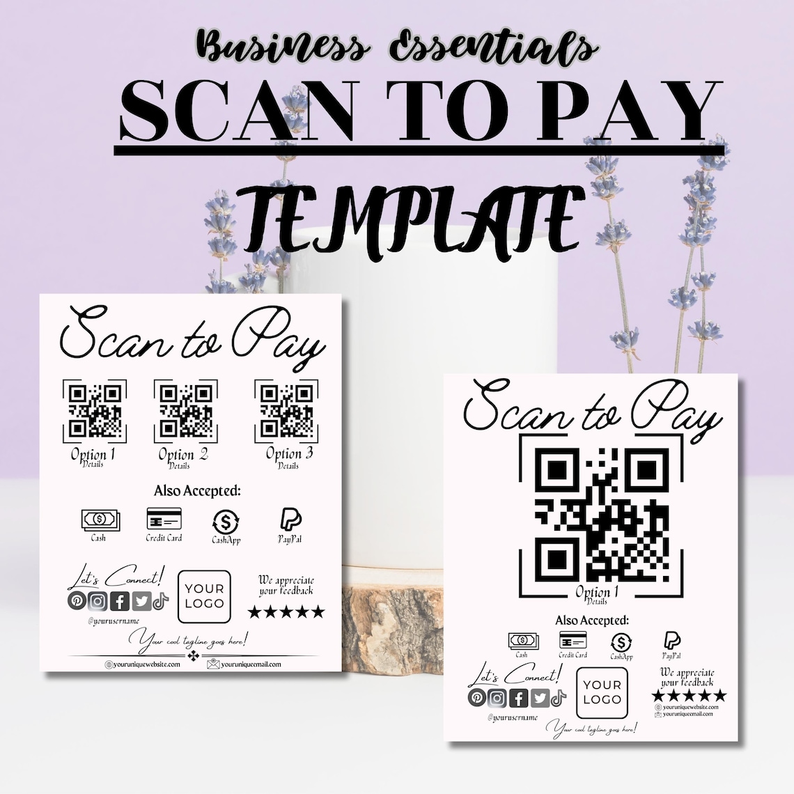 Editable Customizable Scan to Pay Template Scan to Pay Sign - Etsy