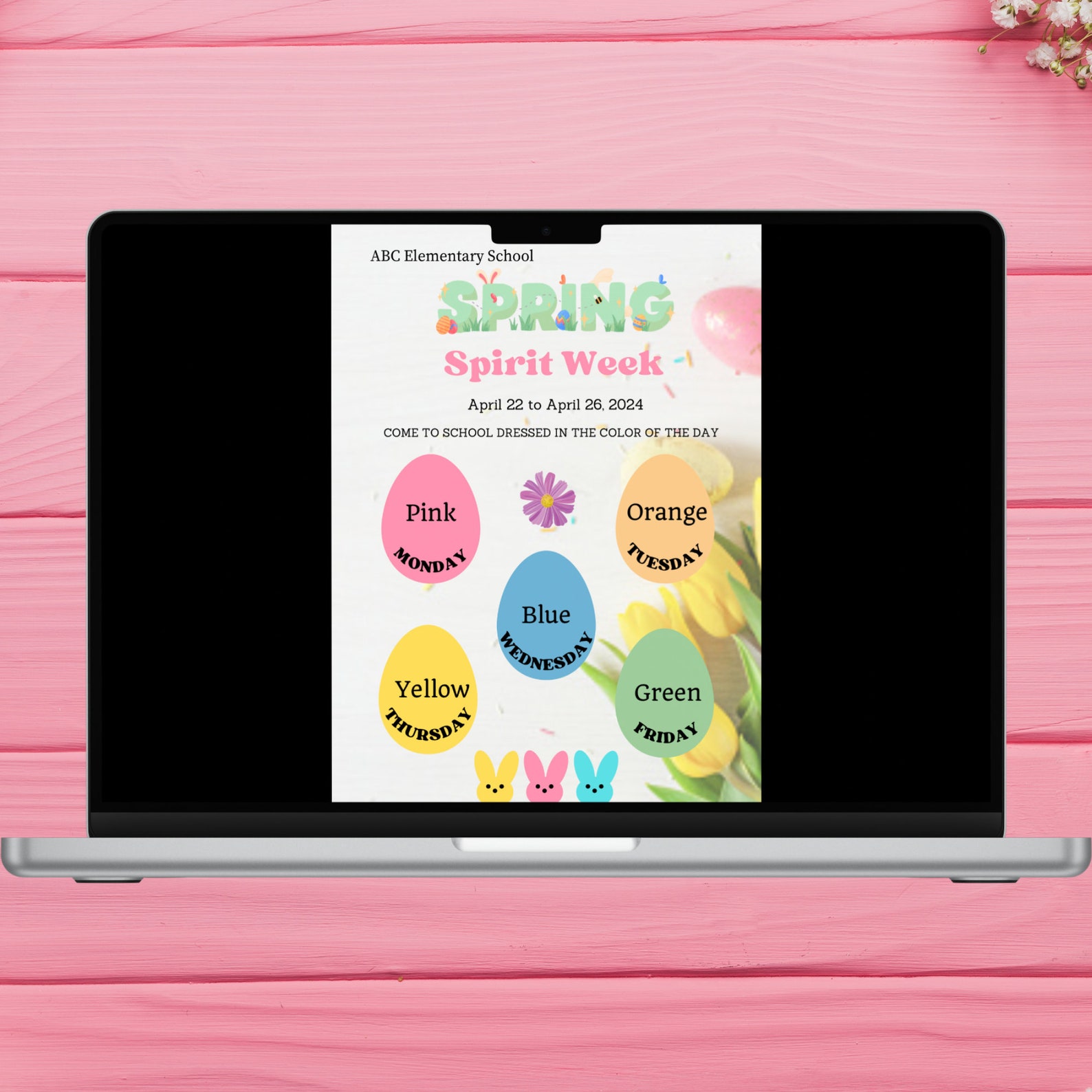 Spring Spirit Week V4 Editable Flyer Template | Letter Size Canva ...
