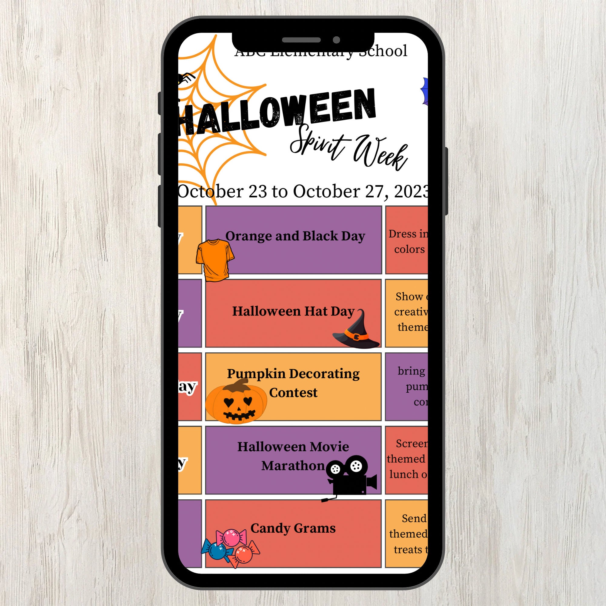 Halloween School Spirit Week Flyer Version 2| Halloween Classroom Party ...