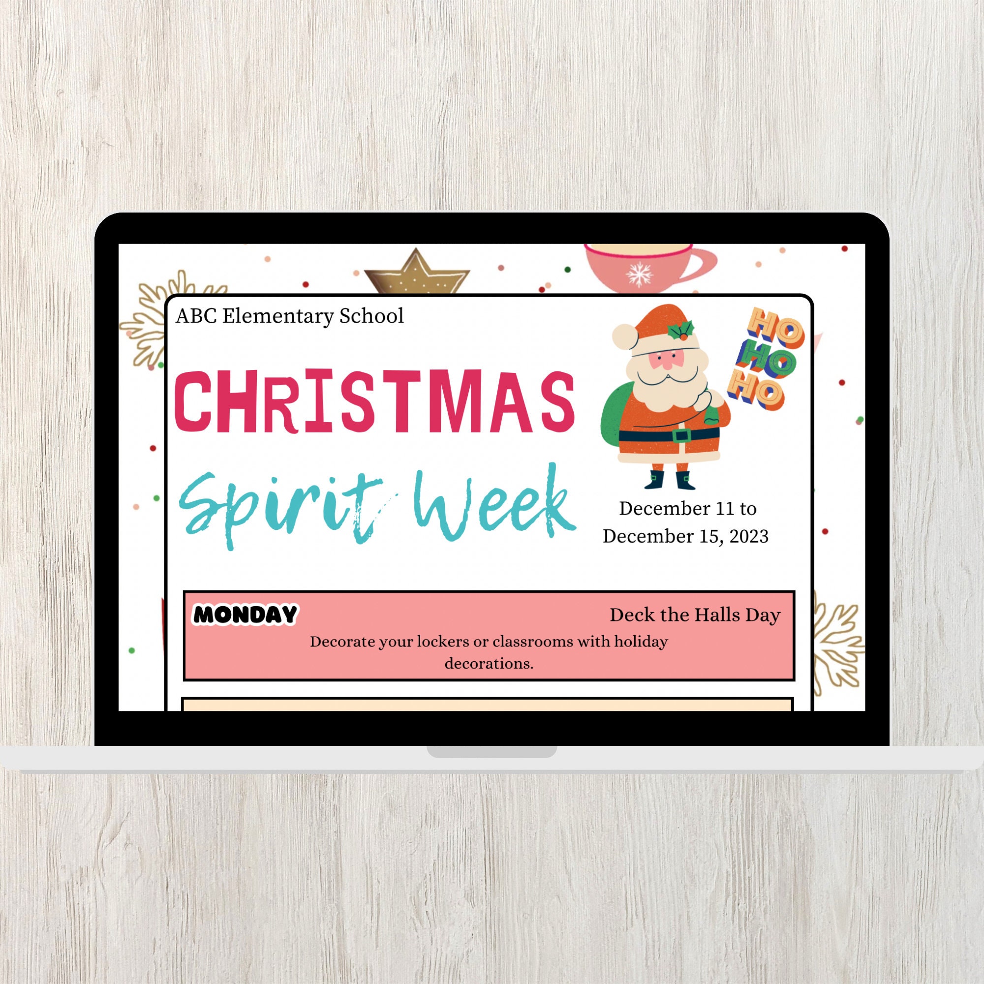 Christmas Spirit Week Editable Flyer V4 | Editable Canva Template ...
