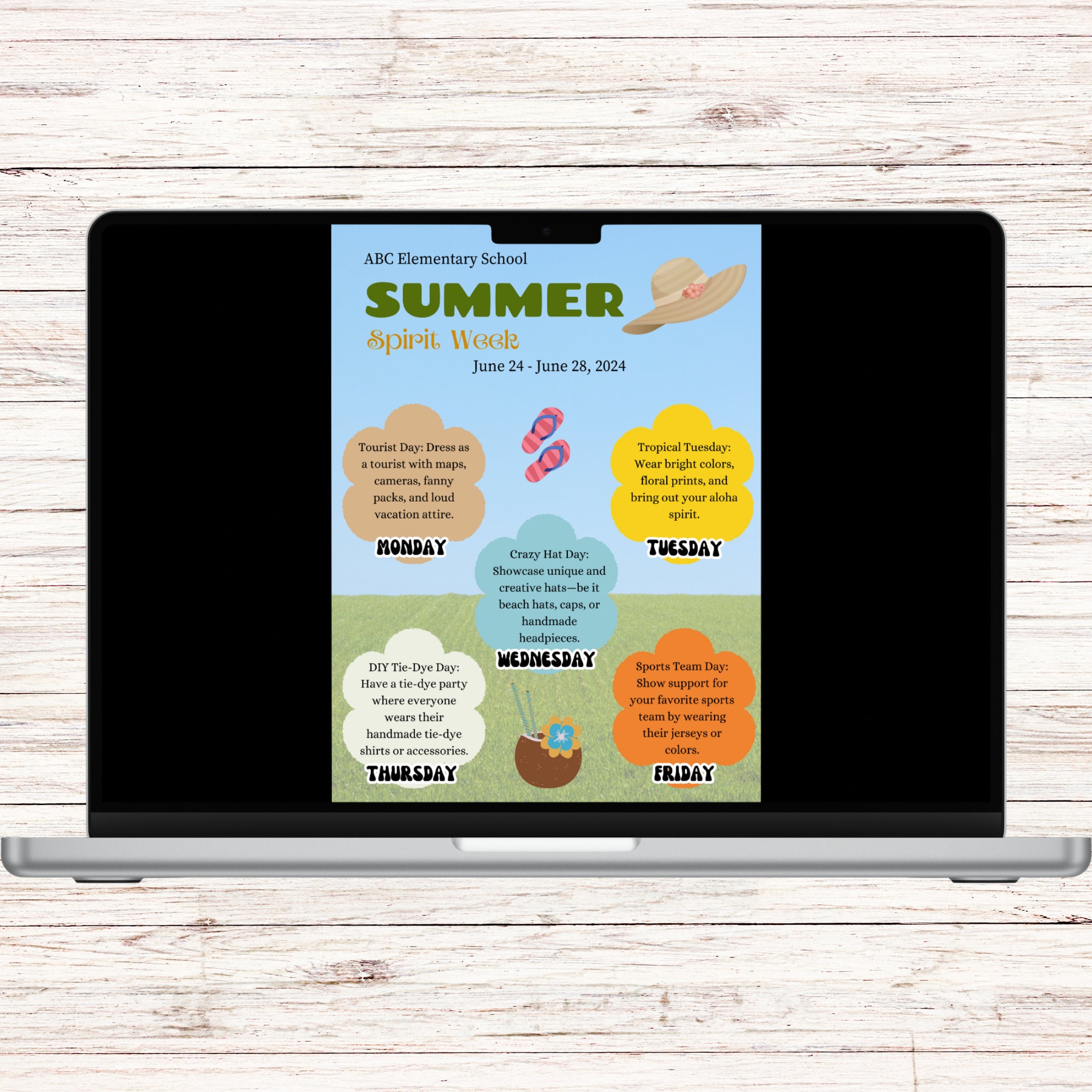 Summer Spirit Week Version 3 Editable Canva Template | School Spirit ...