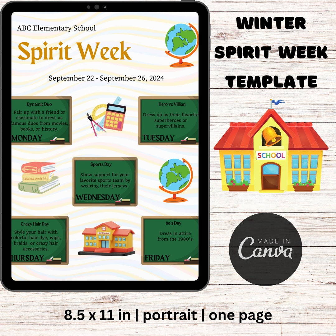 Spirit Week Canva Template V3 for High School, Middle School ...