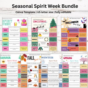 Editable Fall Spirit Week V2 Flyer Template Spirit Week Ideas Fall ...