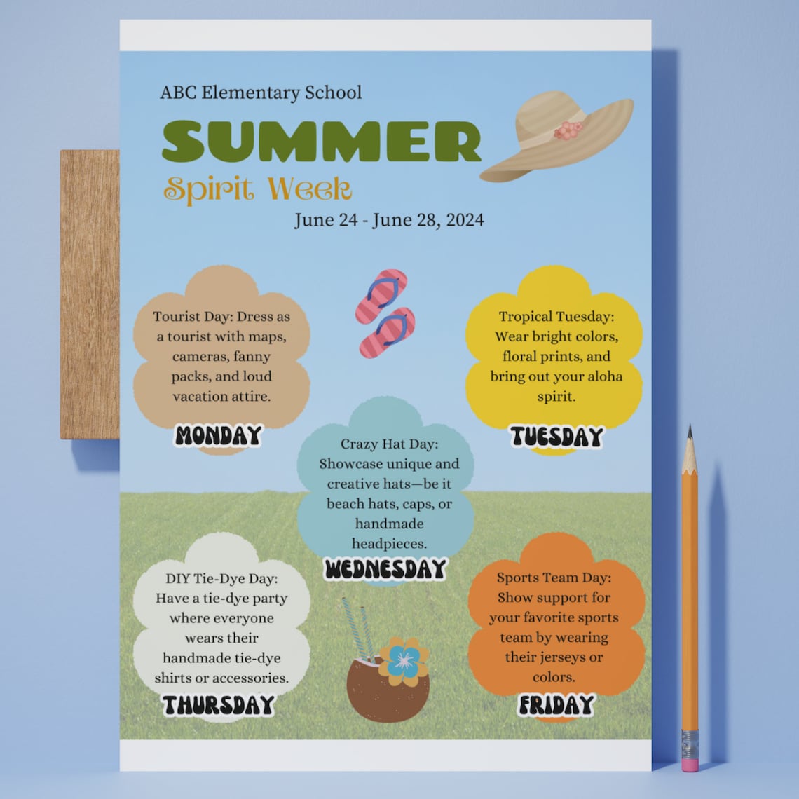 Summer Spirit Week Version 3 Editable Canva Template School Spirit ...
