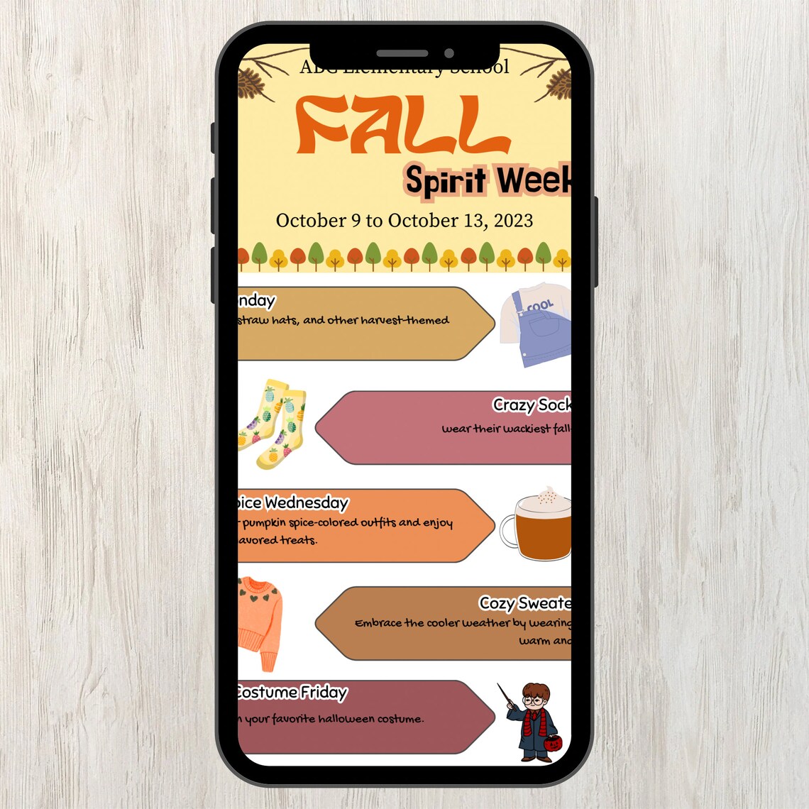 Editable Fall Spirit Week V3 Flyer Template | Spirit Week Ideas | Fall ...
