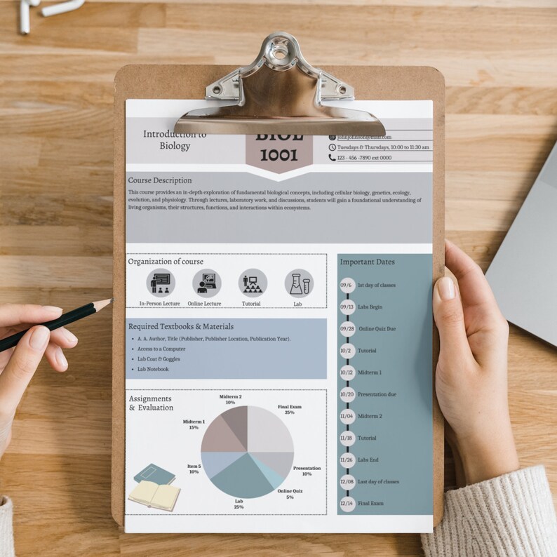 Infographic Biology Syllabus V3 for Science Courses | Canva Template ...