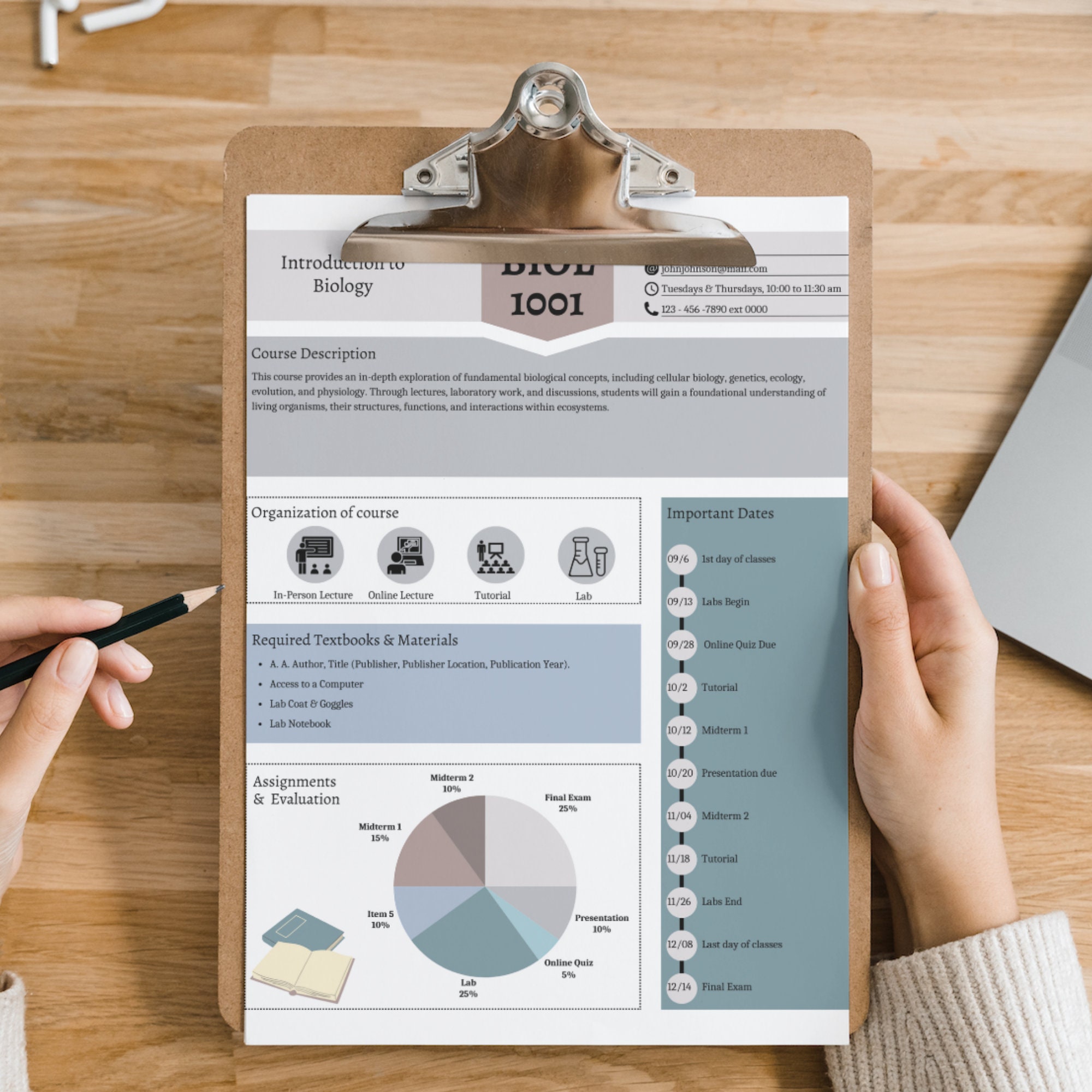 Infographic Biology Syllabus V3 for Science Courses | Canva Template ...