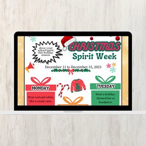 Christmas Spirit Week Flyer Template Fully Customizable Spirit Week ...