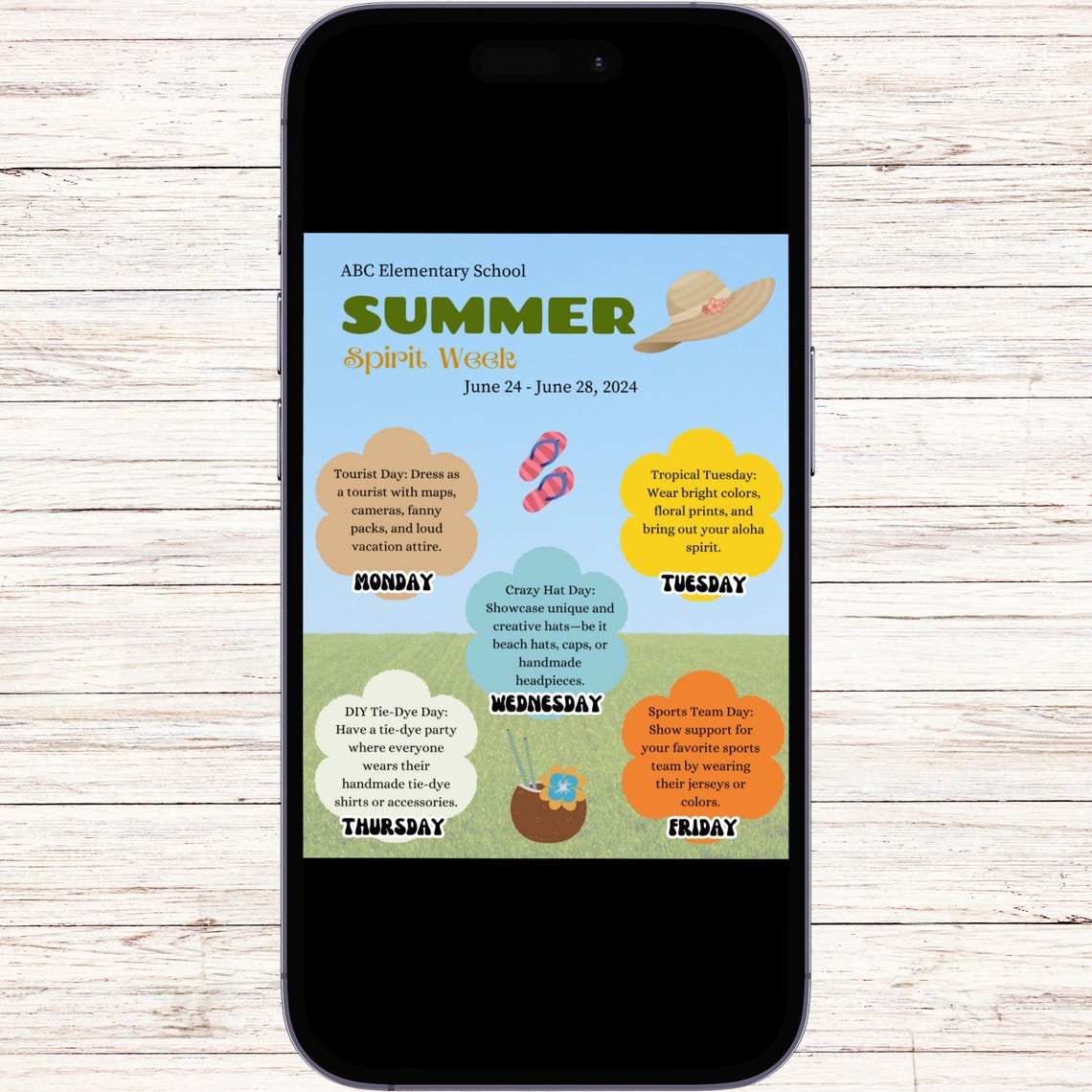Summer Spirit Week Version 3 Editable Canva Template School Spirit ...