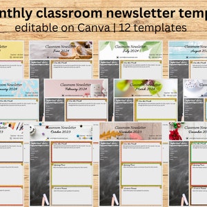 Monthly Newsletter Classroom Template Middle School Newsletter Daycare ...