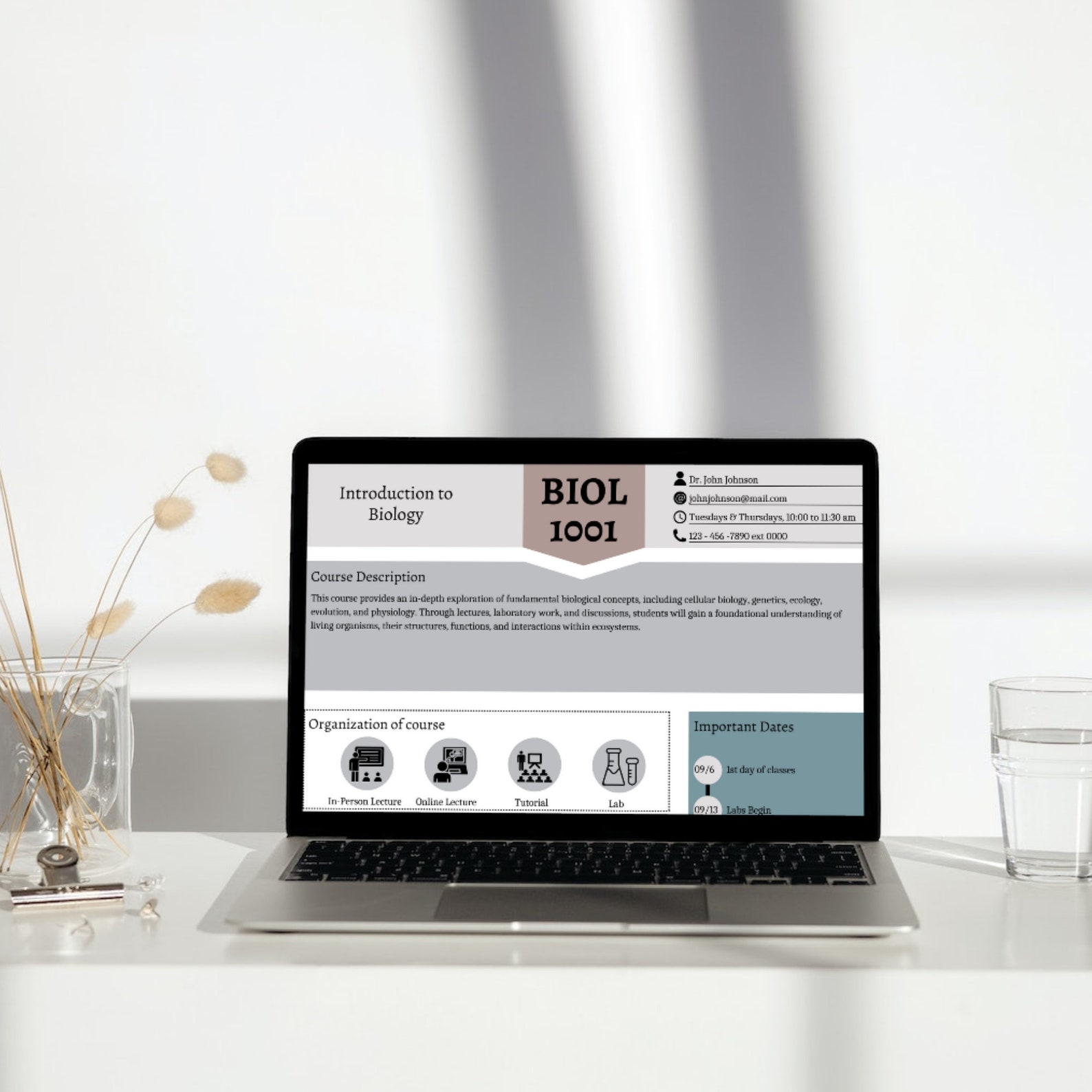 Infographic Biology Syllabus V3 for Science Courses | Canva Template ...