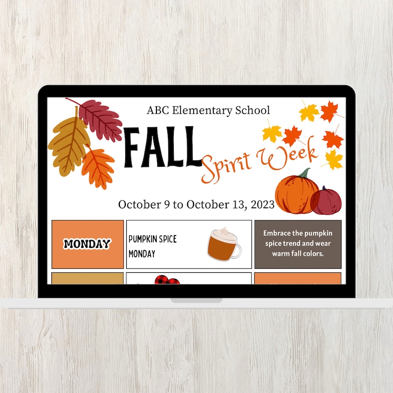 Editable Fall Spirit Week Flyer Template | Spirit Week Ideas | Fall ...
