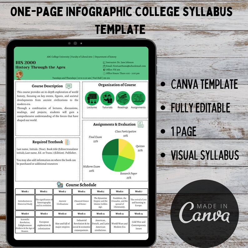 Infographic History Syllabus V2 Template | Infographic Visual Syllabus ...