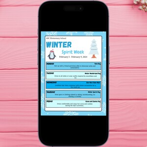 Winter Spirit Week Editable Template Version 2 for School, Daycare or ...