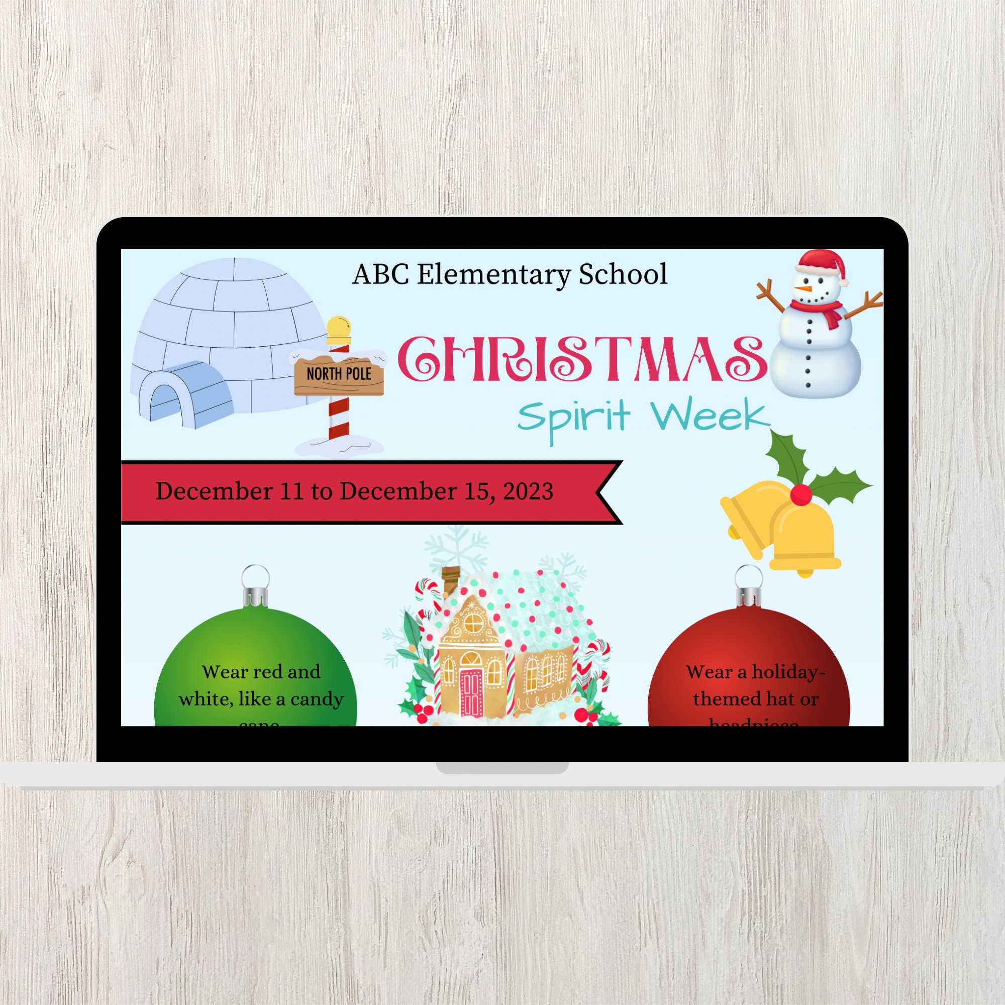 Christmas Spirit Week Itinerary V3 | Winter Holiday Spirit Week Flyer ...