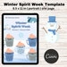 Winter Spirit Week Editable Template Version 2 for School, Daycare or ...